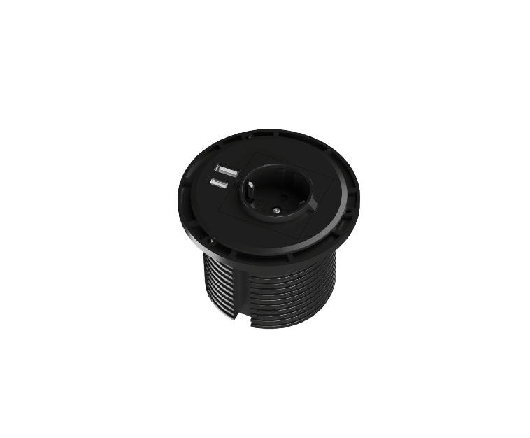 Round power socket